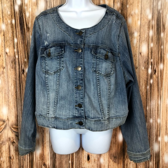 torrid | Jackets & Coats | Torrid Denim Distressed Vintage Stretch ...